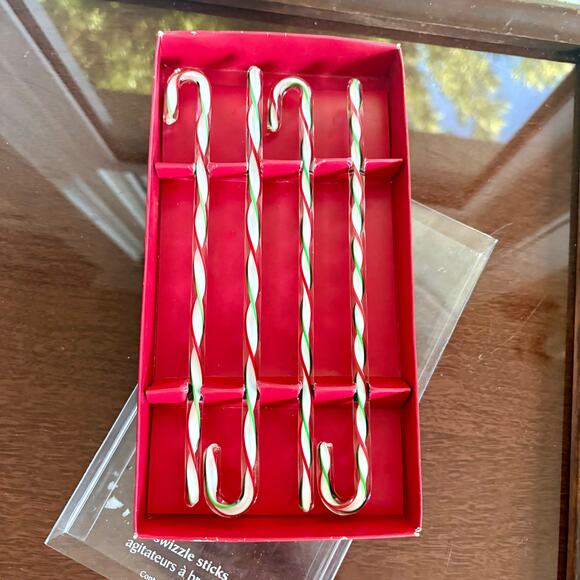 Pier 1 | Holiday | Vintage Pier Glass Candy Cane Swizzle Sticks Set Of ...